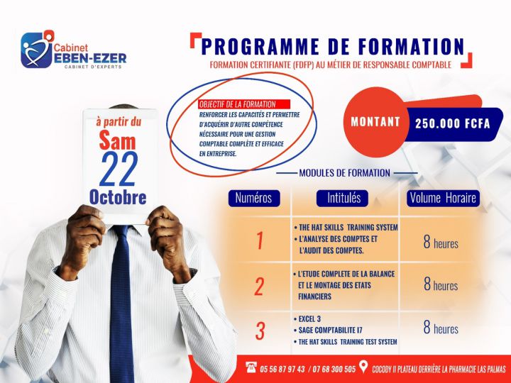 Formation certifiante métier responsable comptable – Ebenezer